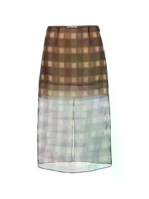 Monse Check-pattern Sheer Midi Skirt