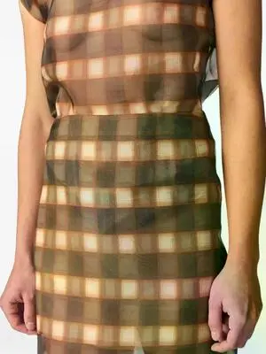 Monse Check-pattern Sheer Midi Skirt