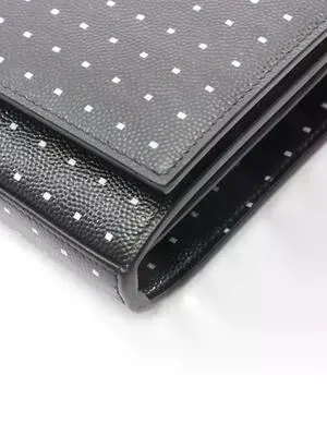 Saint Laurent 2010s Cassandre Polka Dot Chain Clutch Bag