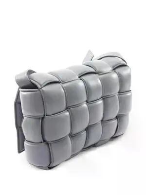 Bottega Veneta 2010s Padded Cassette Intrecciato Shoulder Bag - Grey