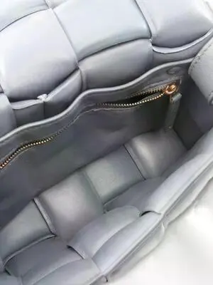 Bottega Veneta 2010s Padded Cassette Intrecciato Shoulder Bag - Grey