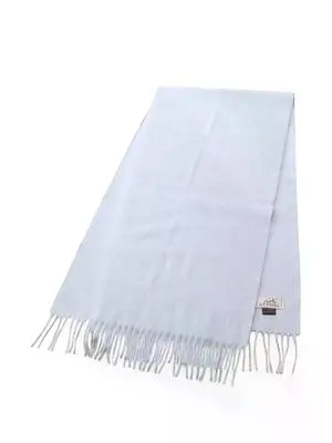 Hermès 2010s Fringed Cashmere Scarf - Blue