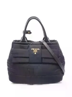 Prada 2000s Tessuto Bomber Tote Bag - Black