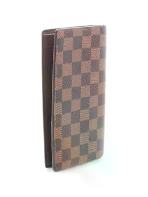 LOUIS VUITTON 2014 Brazza Damier Ebene Canvas Bi-fold Wallet - Brown