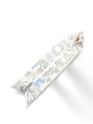 Hermès 2020s Academia Hippica Twilly Scarf - White
