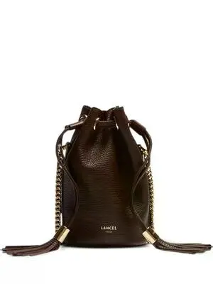 LANCEL Tassel-embellished Chain-link Bucket Bag - Brown