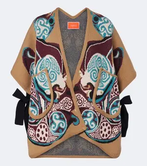 La DoubleJ Alchemy Jacquard Wool Cape - Multicoloured