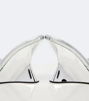 AQUAZZURA Bisous Mirrored Leather Wedge Mules