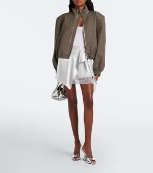 AQUAZZURA Bisous Mirrored Leather Wedge Mules