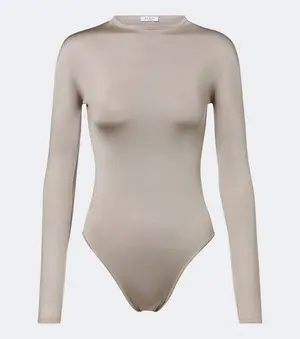 Alaïa Silk-blend Bodysuit - Silver