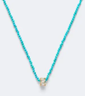 SUZANNE KALAN Infinite 18kt Beaded Necklace With Turquoise And Diamonds