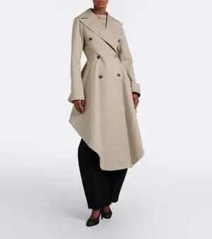 Alaïa Asymmetric Cotton Poplin Coat