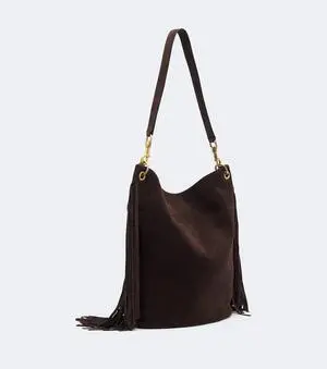 NILI LOTAN Asher Fringed Suede Shoulder Bag