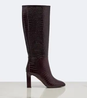 AQUAZZURA Sellier Croc-effect Leather Knee-high Boots