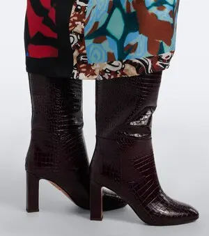 AQUAZZURA Sellier Croc-effect Leather Knee-high Boots