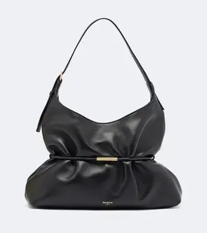 Balmain Sphynx Medium Leather Tote Bag - Black