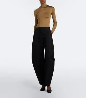 Alaïa Turtleneck Silk-blend Bodysuit