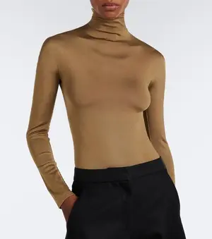 Alaïa Turtleneck Silk-blend Bodysuit