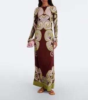 La DoubleJ Kells Swirl Jersey Maxi Dress