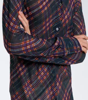 Dries Van Noten Checked Lame Shirt Dress