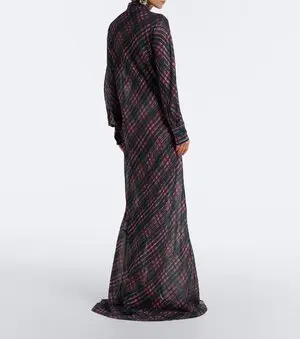 Dries Van Noten Checked Lame Shirt Dress