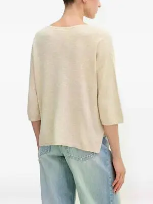 BENETTON Boat-neck Half-sleeve Sweater
