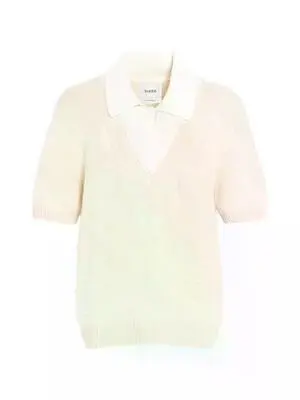BARRIE Topstitched Cashmere Polo Shirt - Neutrals