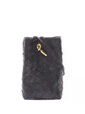 Bottega Veneta 2020s Andiamo Intrecciato Phone Pouch - Black