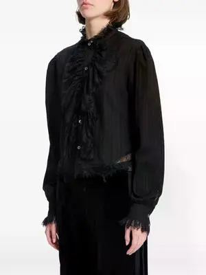 ANN DEMEULEMEESTER Lace-trimmed Ruffled Shirt