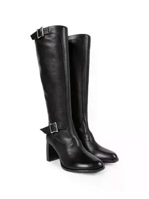ANN DEMEULEMEESTER Buckle-detail Leather Boots - Black