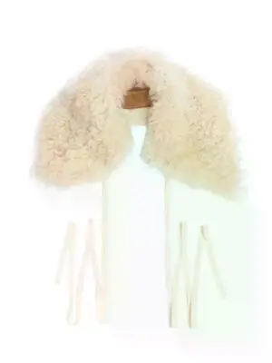 ANN DEMEULEMEESTER Curled Shearling Collar Scarf - Neutrals