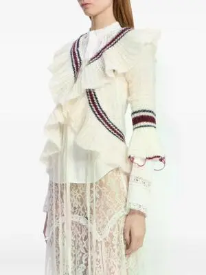 ANN DEMEULEMEESTER Ruffled Cable-knit Cardigan
