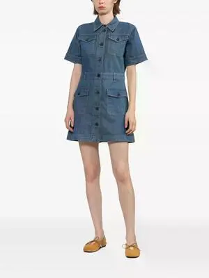 A.p.c. Faded Belted Denim Dress