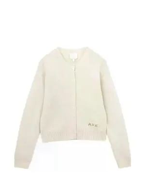 A.p.c. Logo-print Cardigan - Neutrals