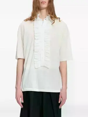 ANN DEMEULEMEESTER Ruffled Lace-trim T-shirt
