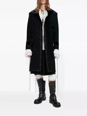 ANN DEMEULEMEESTER Ruffled Lace-trim T-shirt