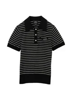 A.p.c. Striped-knit Polo Shirt