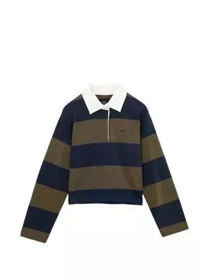 A.p.c. Striped Long-sleeve Polo Shirt - Blue