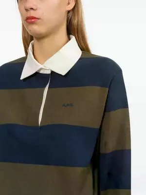 A.p.c. Striped Long-sleeve Polo Shirt