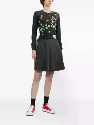Mihara Yasuhiro Price-tag Sticker Printed Crop T-shirt
