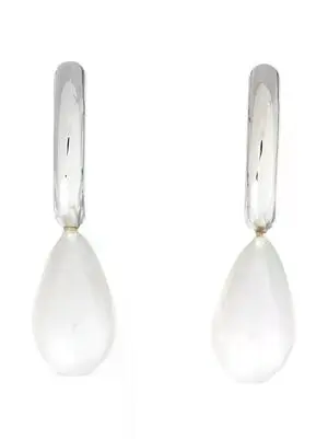 Simone Rocha Pearl-pendant Hoop Earrings - Silver