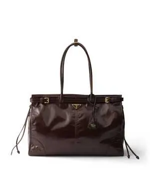 Prada Extra Large Leather Bonnie Shoulder Bag