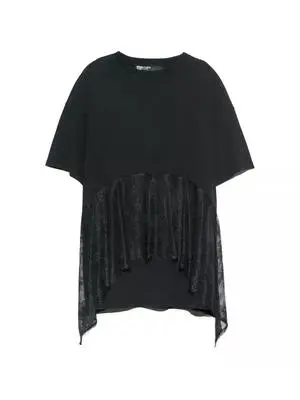 Bimba Y Lola Wash Lace Ruffle T-shirt - Black
