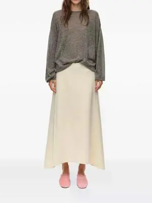 Bimba Y Lola Double-sided Wool Skirt A-line, Ivory