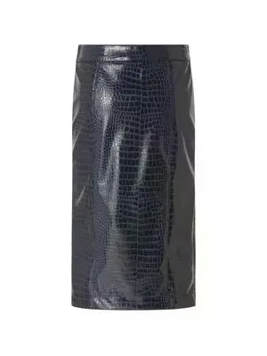 Pinko Croc-effect Zip-fastening Midi Skirt
