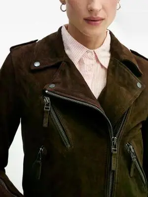 BLAUER. Cherry Zip-fastening Suede Biker Jacket