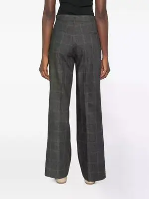 Sandro Colton Checked Wide-leg Trousers