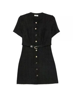 Sandro Belted Button-front Mini Dress