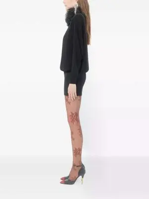 Valentino Garavani Feather-trim Silk-georgette Mini Dress
