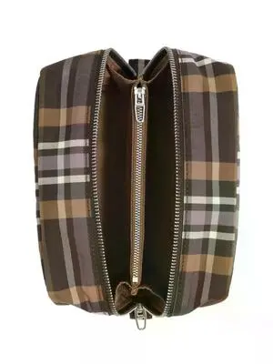 Bimba Y Lola Small Hunter Green Tartan Jacquard Make-up Case